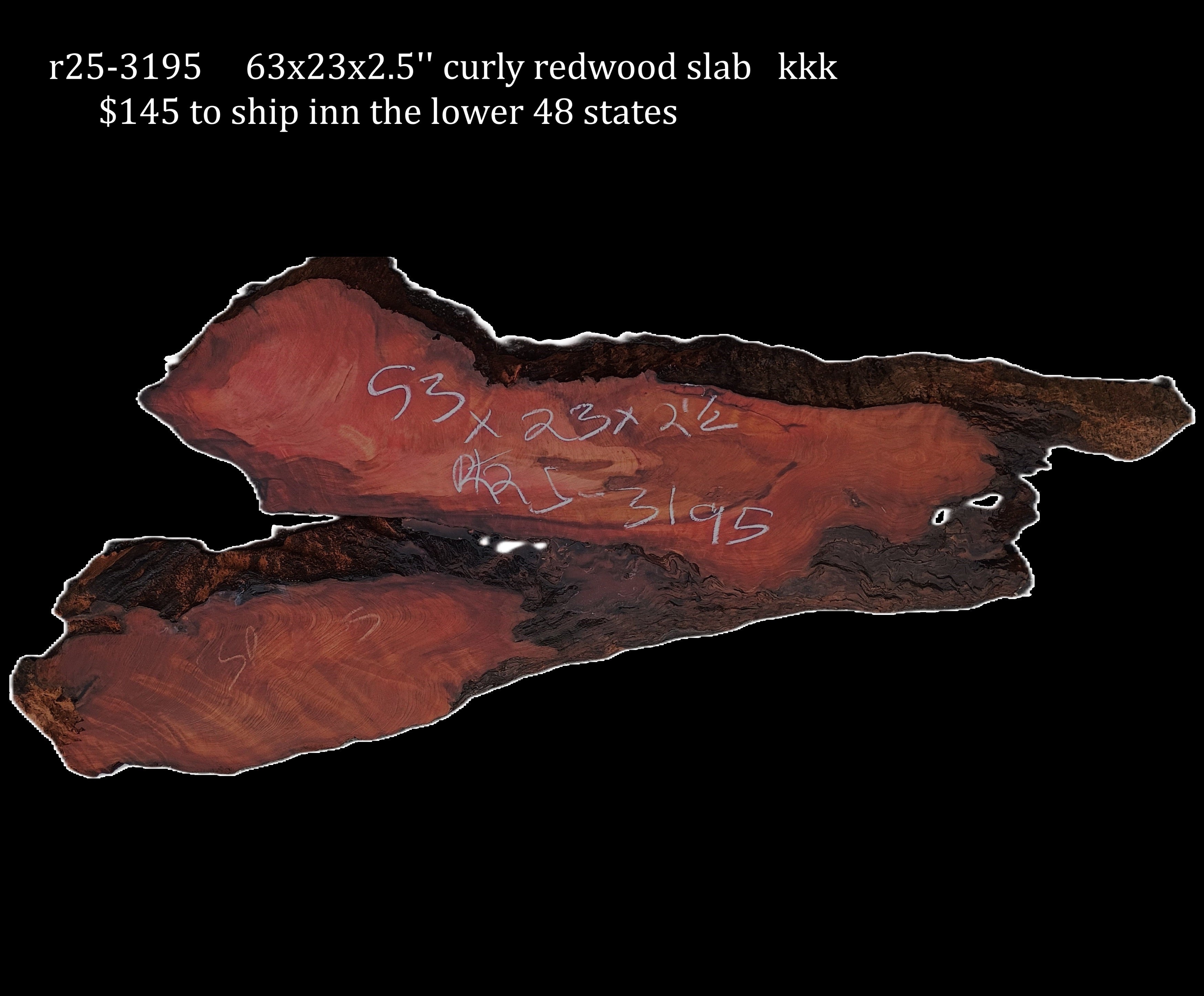 Curly Redwood | Live Edge | Counter | DIY | Wood Crafts |R25-3195 ...