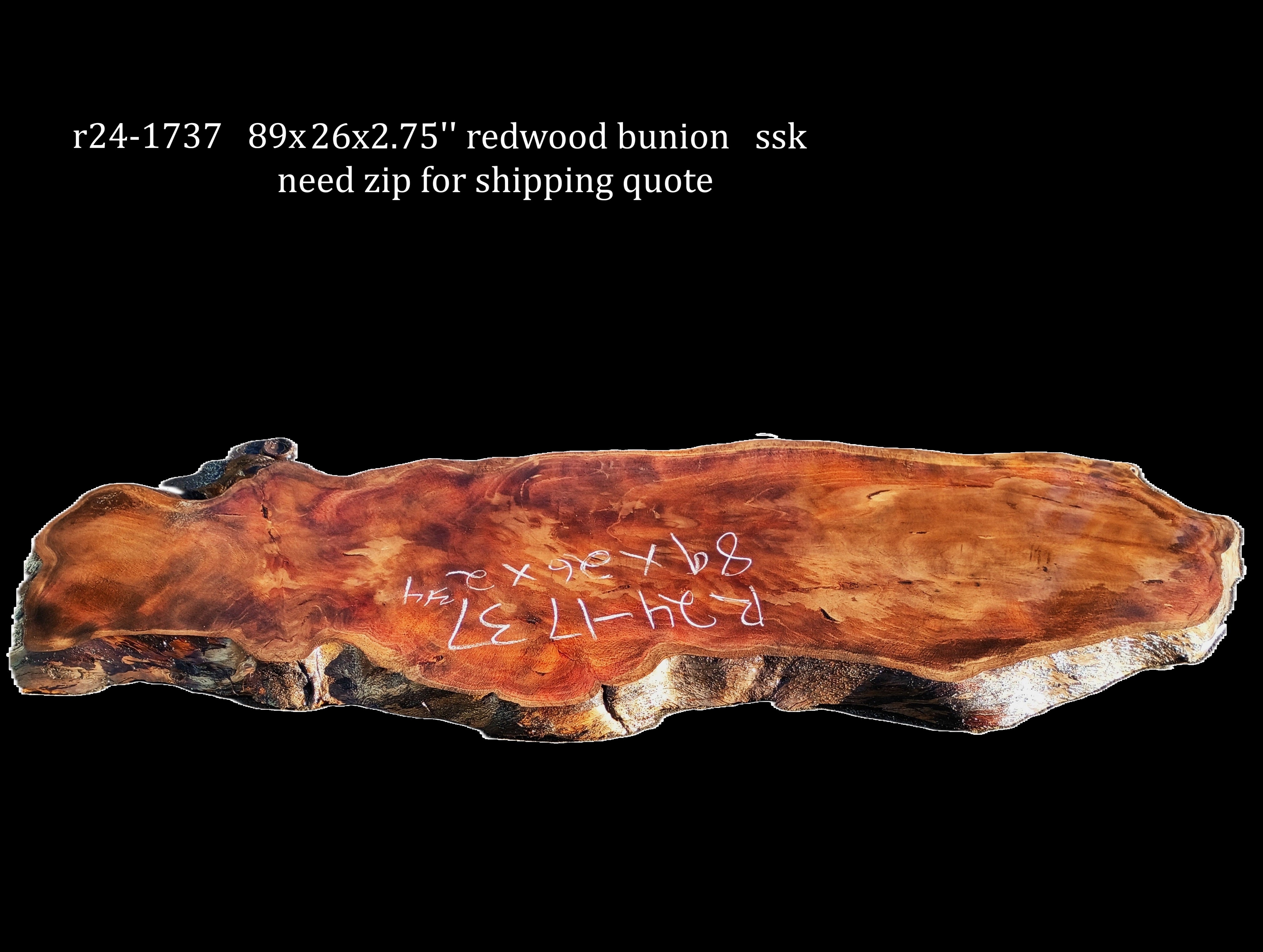Redwood Bunion Slab | Table Slab | Epoxy Idea | DIY | R24-1737 ...